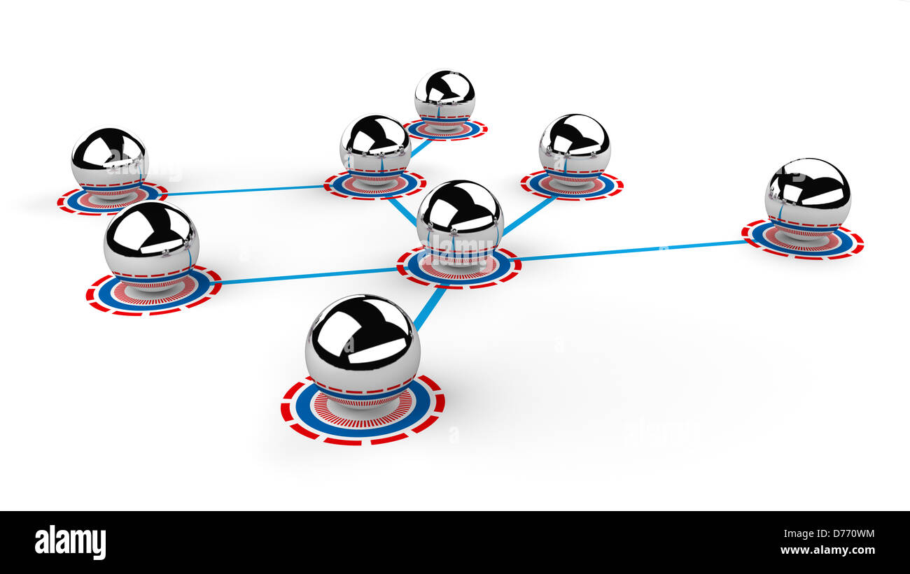 3d render of network concept. Isolated on white background Stock Photo ...