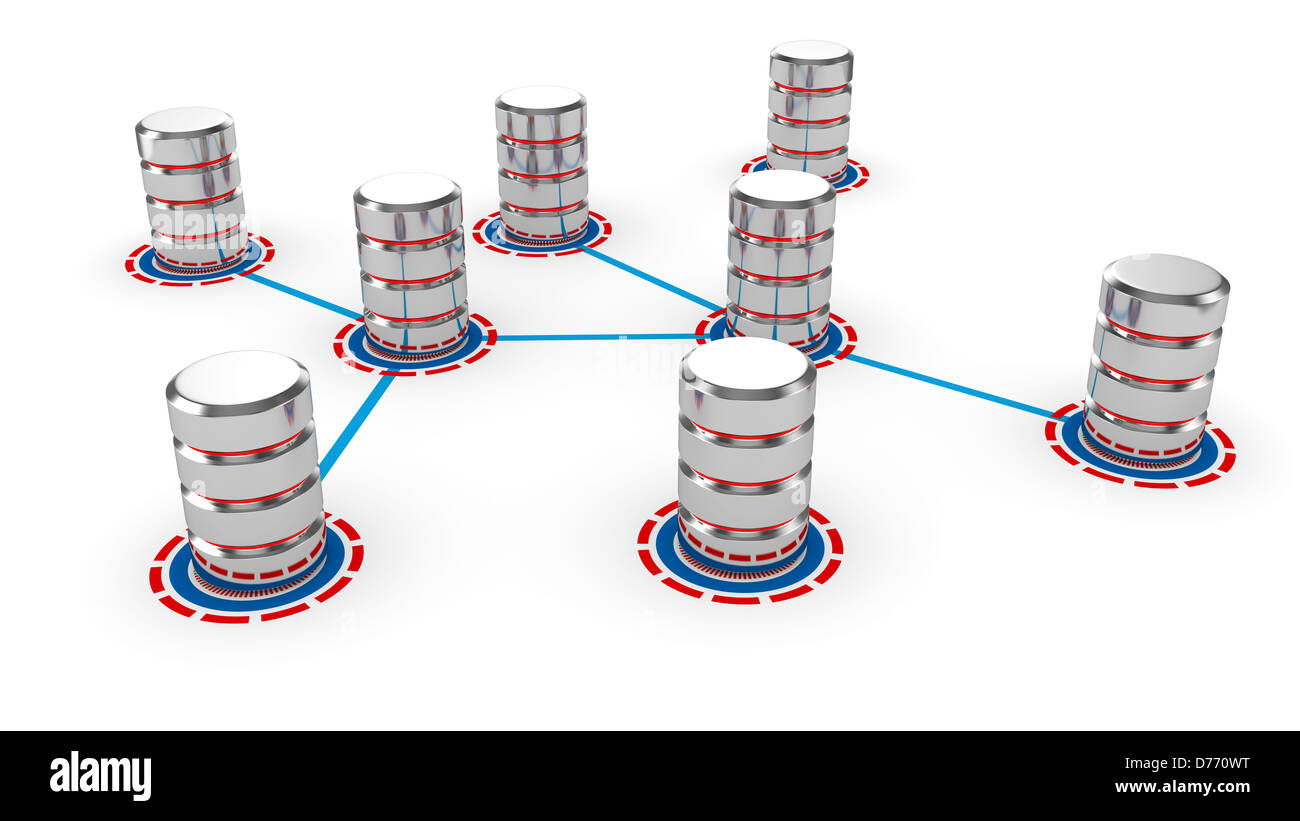 3d render of network concept. Isolated on white background Stock Photo ...