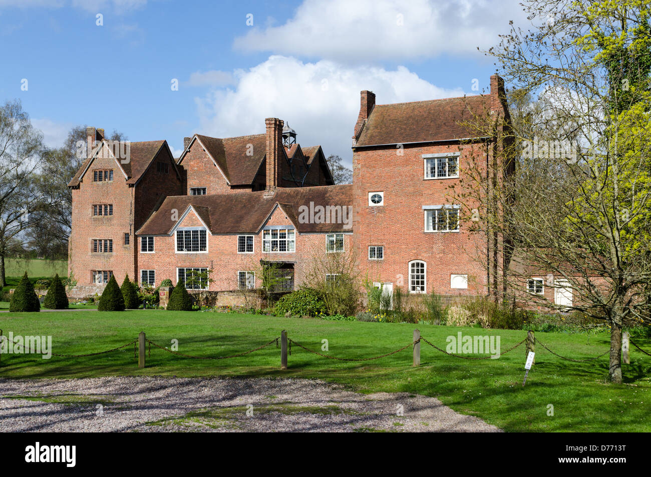 Harvington Hall, a moated medieval and Elizabethan manor house in the ...