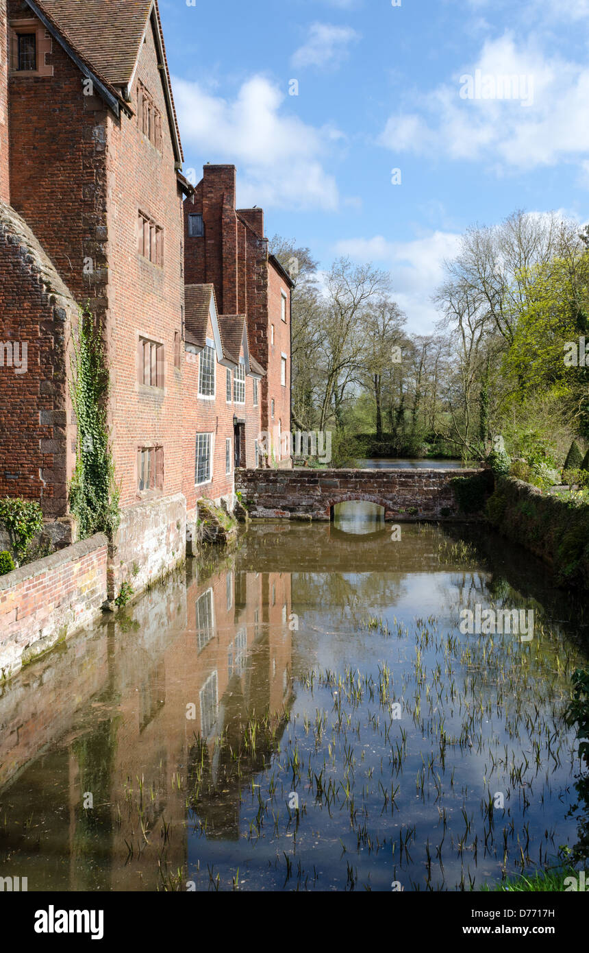 Harvington Hall, a moated medieval and Elizabethan manor house in the ...