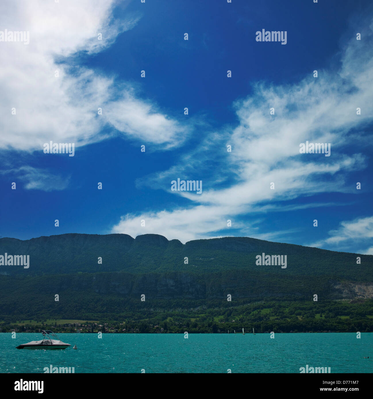 Turquoise waters Lake Annecy in French alps Stock Photo - Alamy