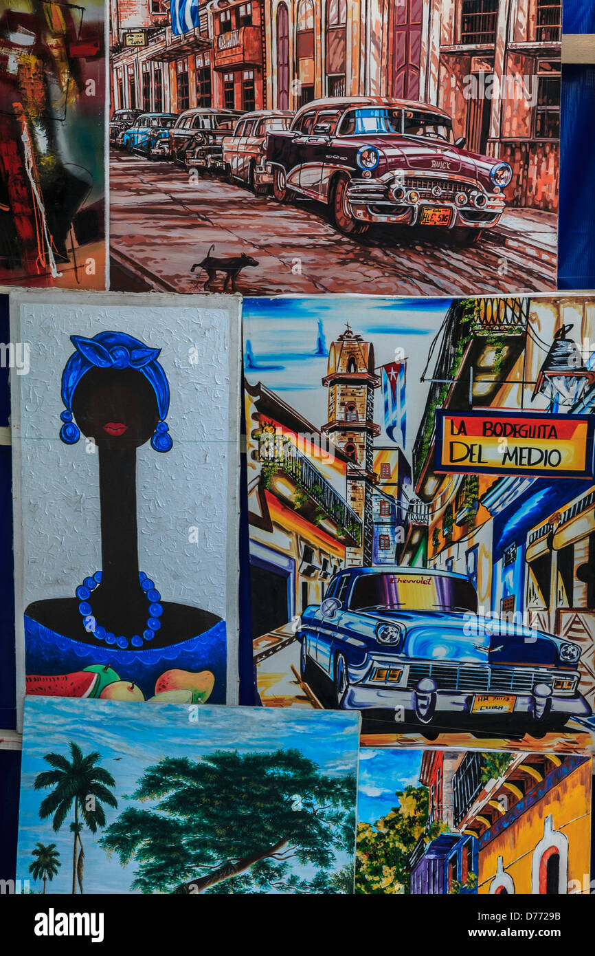 Contemporary Cuban paintings Stock Photo - Alamy
