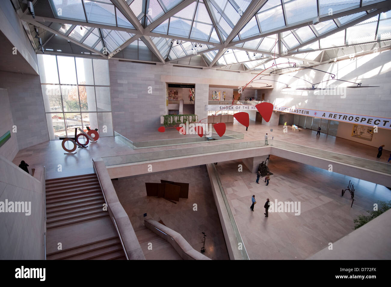 The National Gallery Art East Wing interior atrium Washington DC USA ...