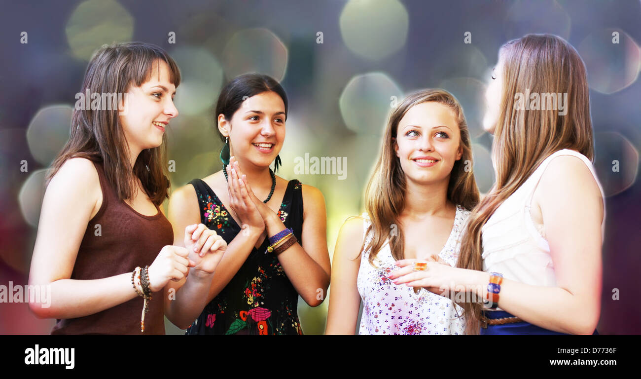 Students girls at conversation Stock Photo - Alamy
