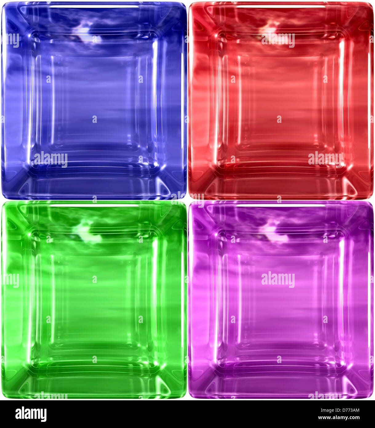 Red, green,blue and purple glass cube Stock Photo - Alamy