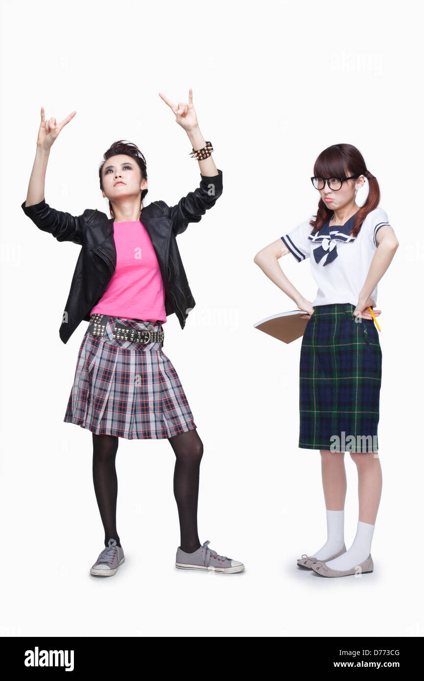 Nerd and punk girl Stock Photo - Alamy