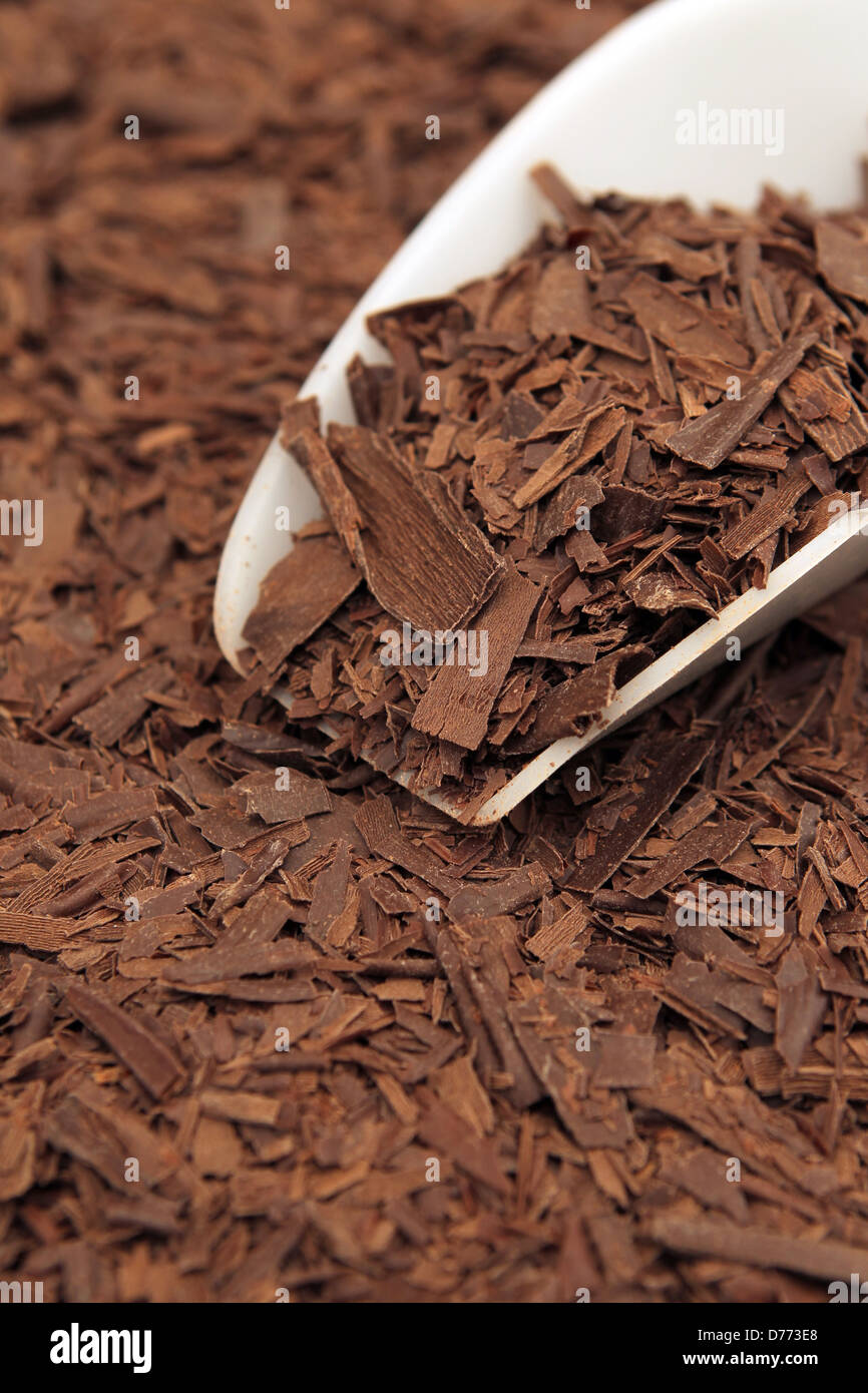 Handewitt, Germany, grated chocolate in a chocolate factory Stock Photo ...
