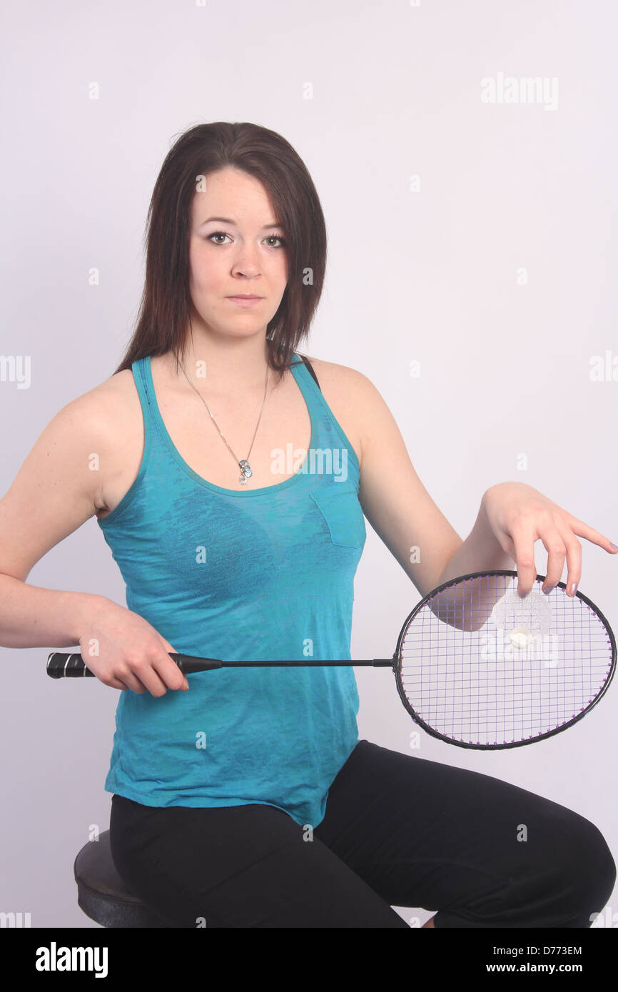 Lady holding racket hi-res stock photography and images - Alamy