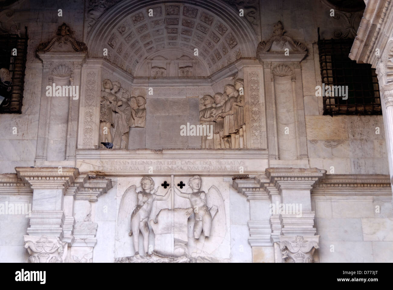 Naples. Italy. Bas-relief detail of the Triumphal Arch which stands ...