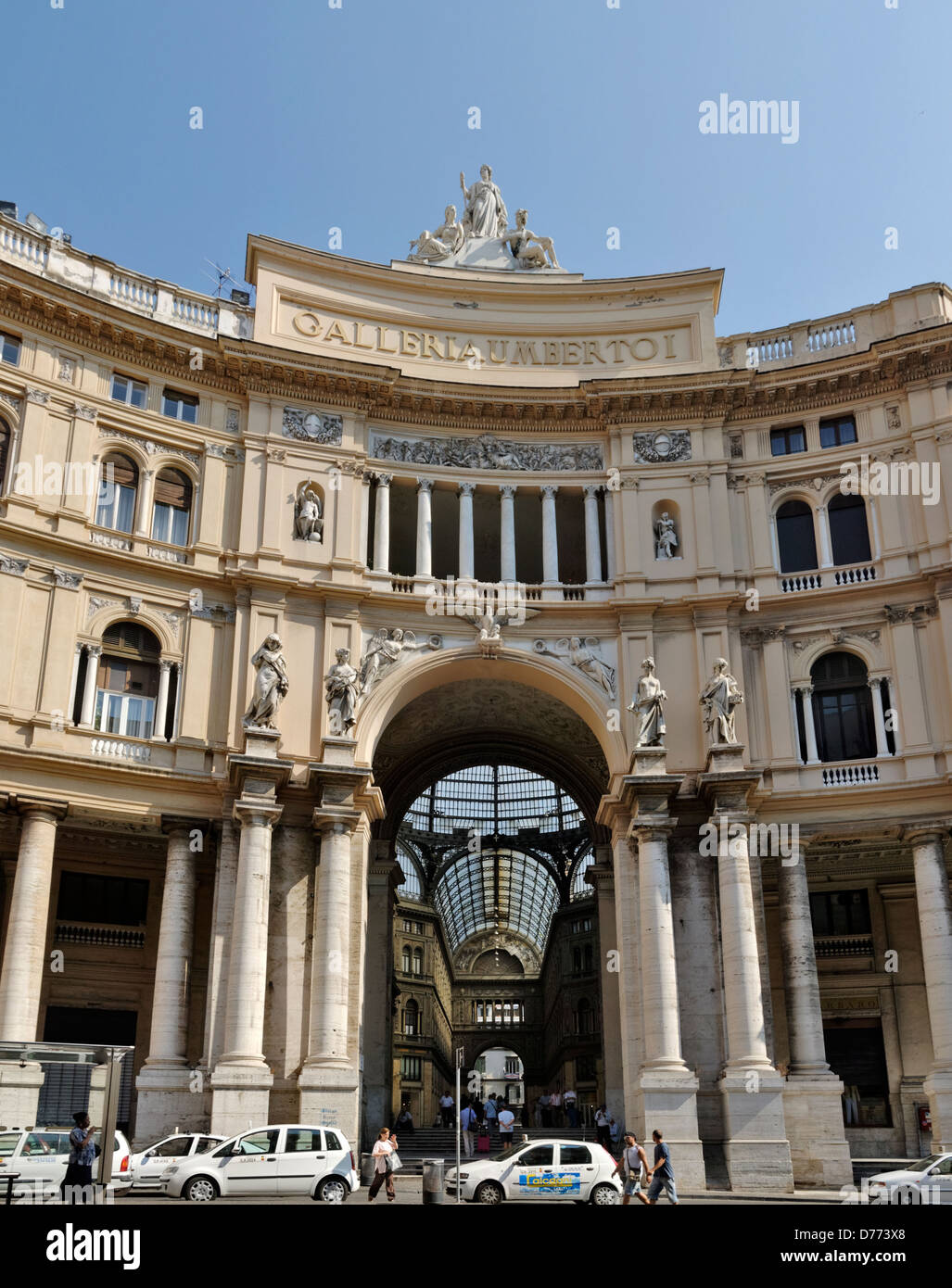 Naples. Italy. View of the facade of the refined shopping arcade known ...