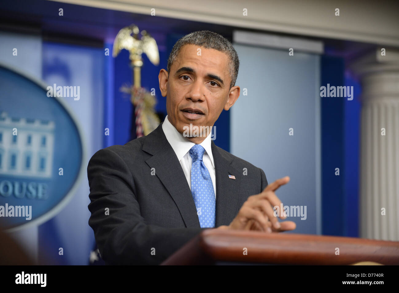 Washington DC, USA. 30th April 2013. President Barack Obama holds a ...