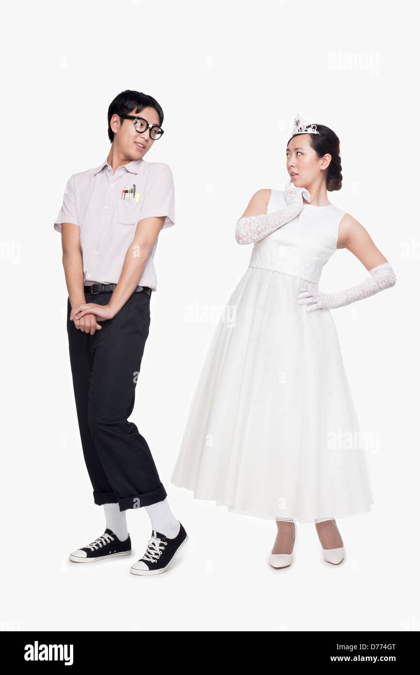 Nerd and princess Stock Photo - Alamy