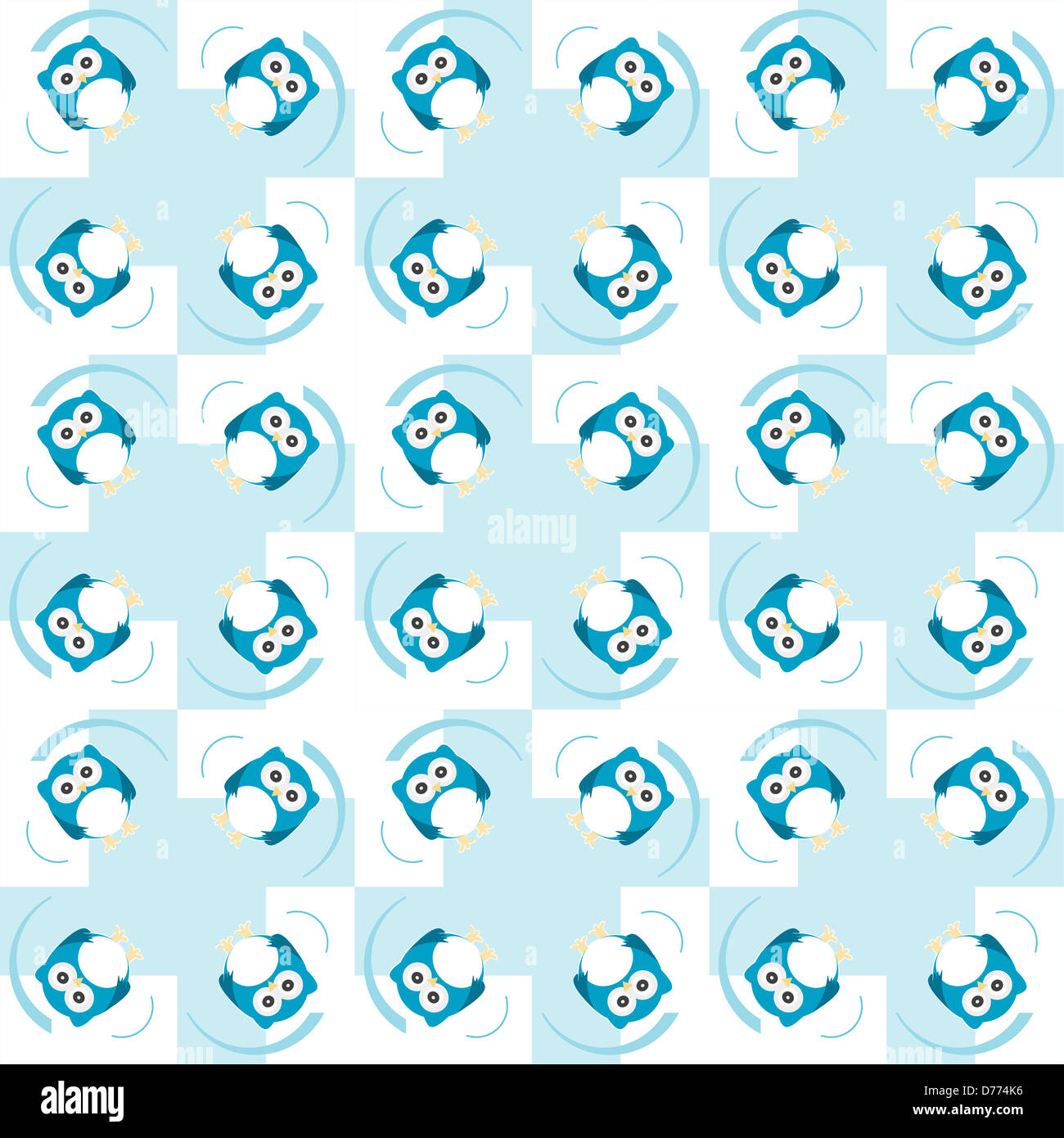 Cute seamless owl background pattern Stock Photo - Alamy