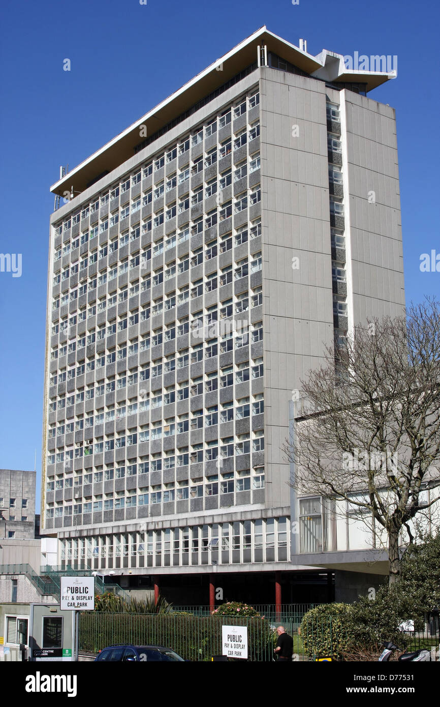 Old office block in Plymouth, Devon, England, UK Stock Photo - Alamy