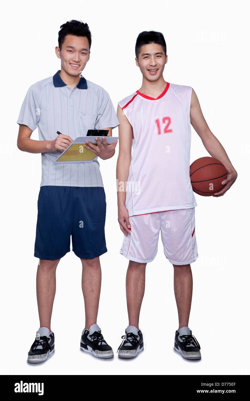 Basketball Player and Coach Stock Photo - Alamy