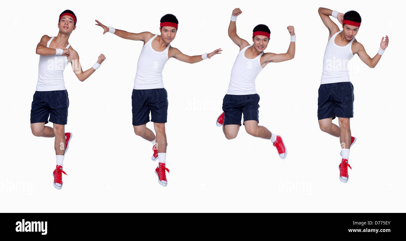 Athlete jumping, series Stock Photo - Alamy