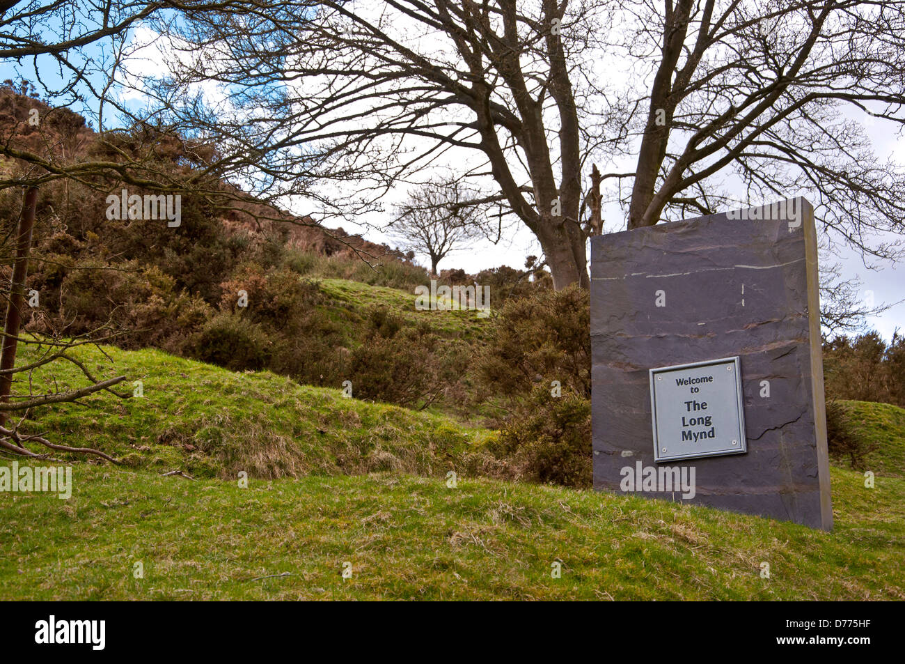The Long Mynd sign Stock Photo - Alamy