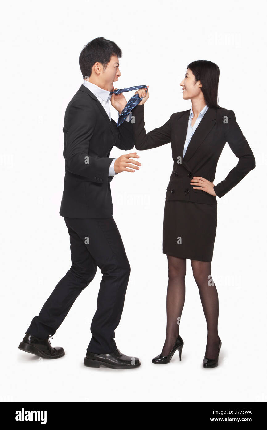 Pulling his tie hi-res stock photography and images - Alamy