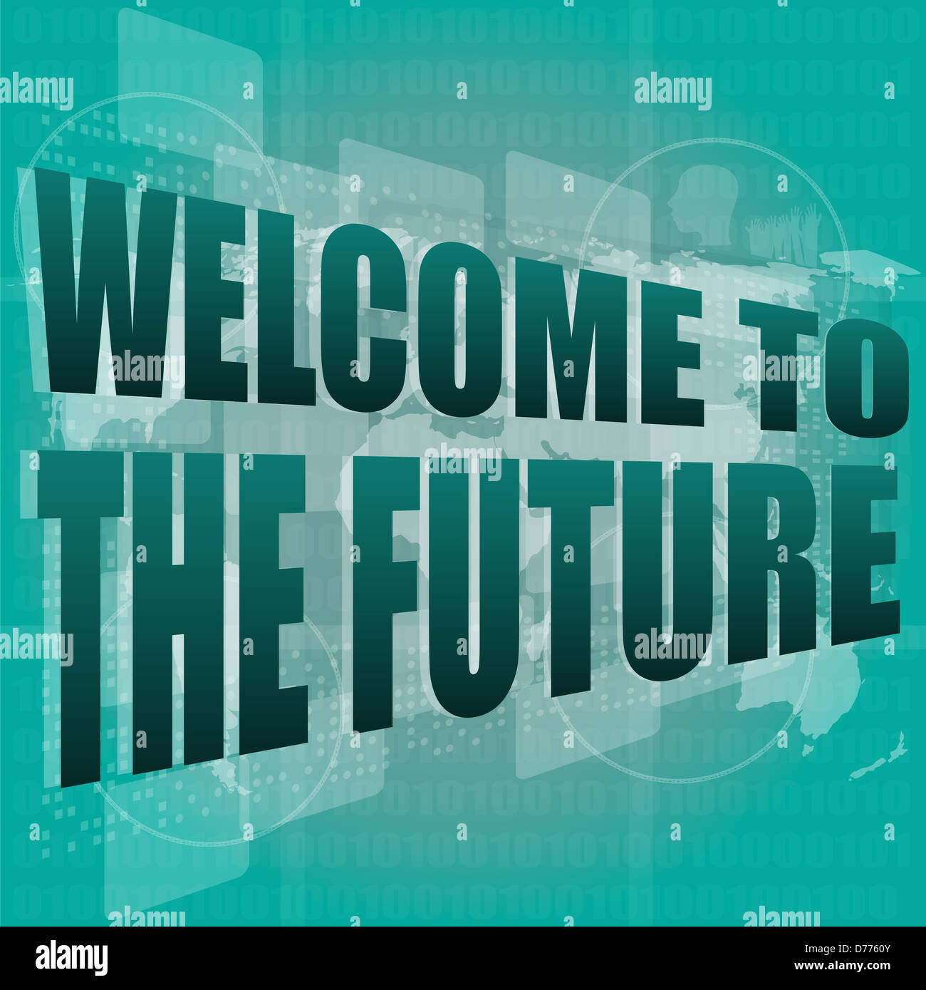 Time concept: words Welcome to the future on digital screen, 3d Stock ...