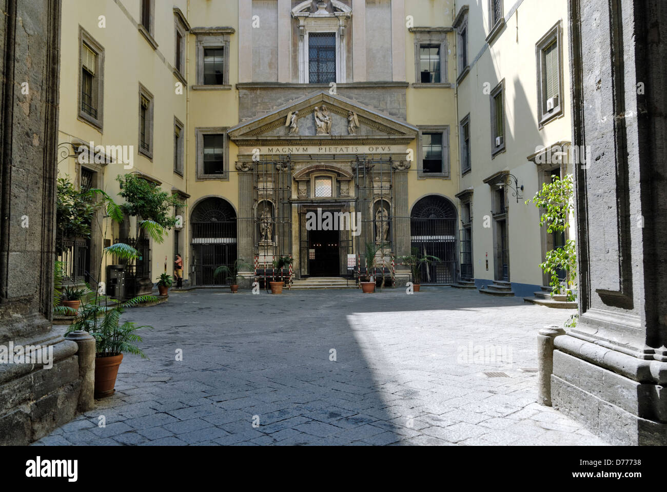 Naples. Italy. View of the impressive late Renaissance facade of the ...