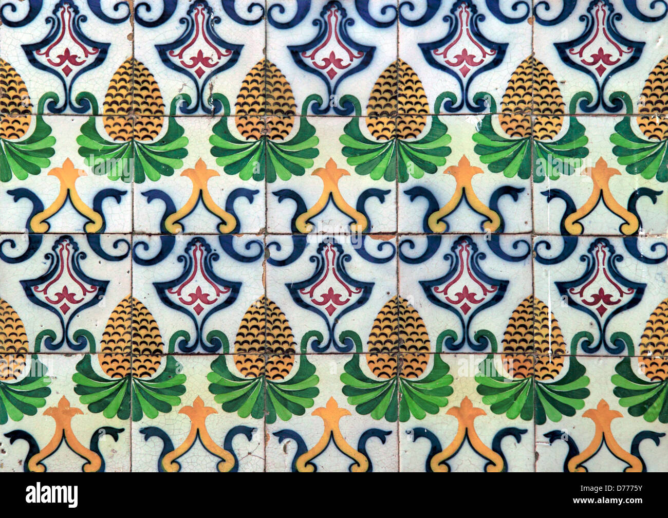 Architectural detail, Portuguese decorative tiles, Lisbon, Portugal ...