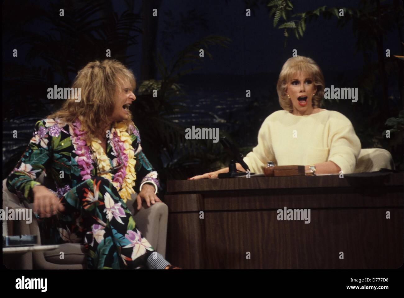 DAVID LEE ROTH with Joan Rivers 1985.(Credit Image: © Suzie Bleeden ...