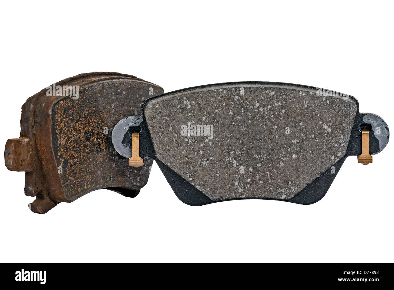 Used and new brake pad Stock Photo - Alamy