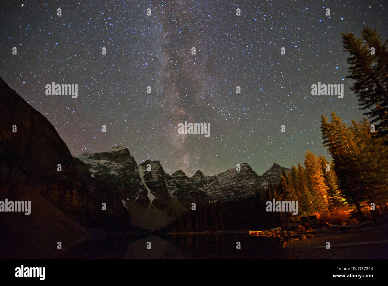 Milky Way Over Ten Peaks Stock Photo - Alamy
