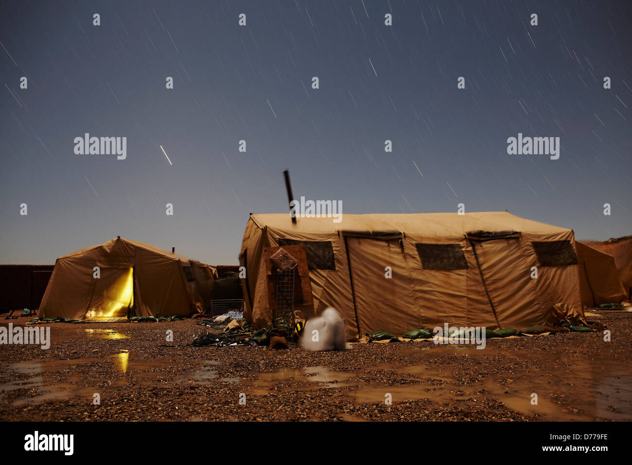 Night View Tents at Small Remote Austere U.S. Marine Corps Combat ...