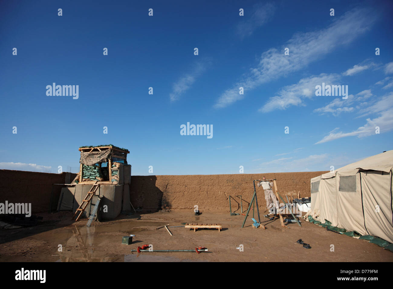 Small Austere U.S Marine Corps Combat Outpost in Helmand Province ...