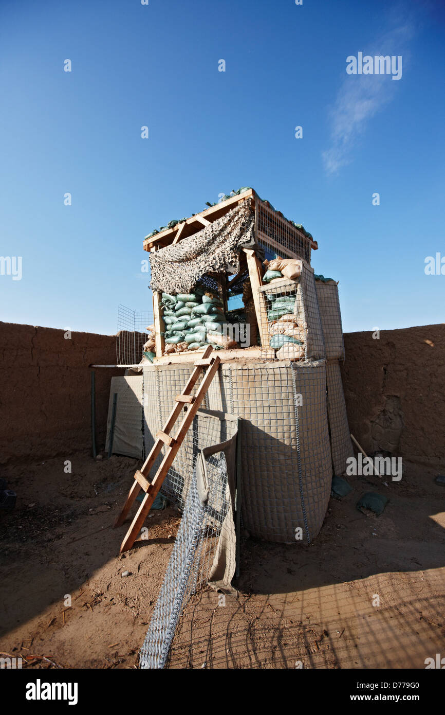 Guard Tower at Small Remote Austere U.S. Marine Corps Combat Outpost in ...