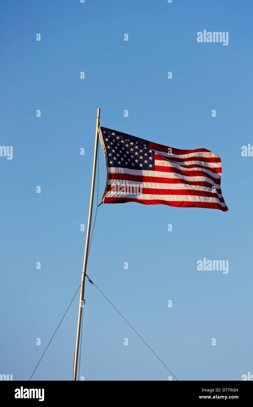 American Flag at Small Remote Austere U.S. Marine Corps Forward ...