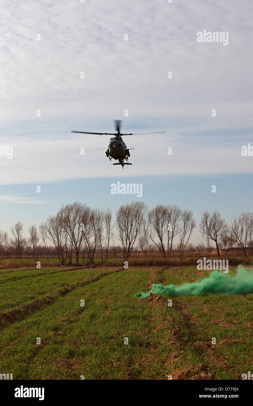 U.S Marine Corps UH-1Y Venom Helicopter Landing Austere Landing Zone in ...