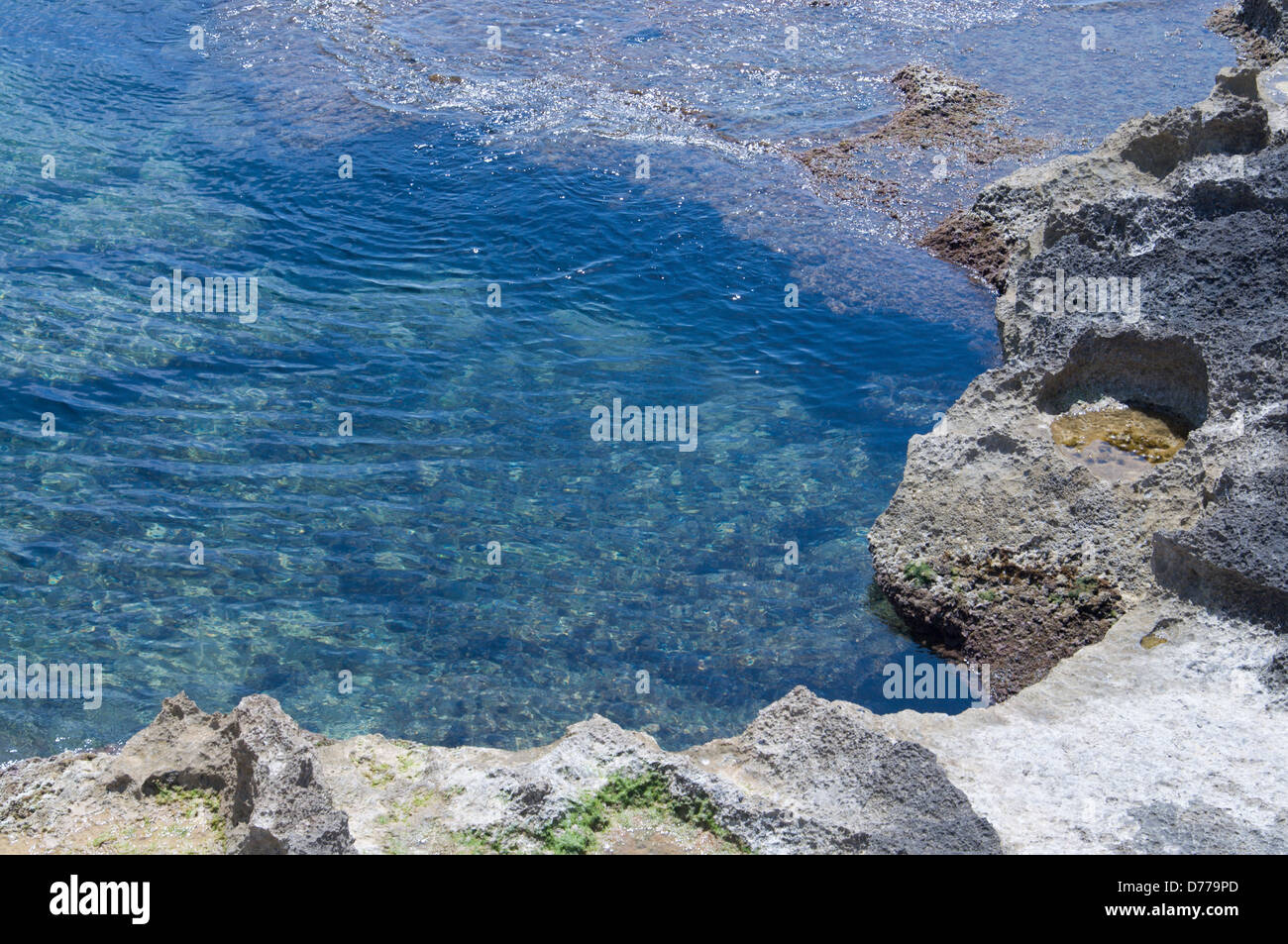 Pool of green ocean water in rocky environment Stock Photo - Alamy