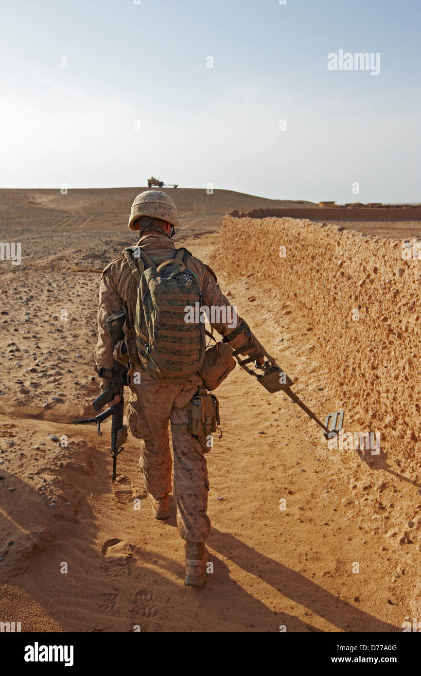 U.S Marine Combat Engineers Search Weapons Caches Explosive Devices ...