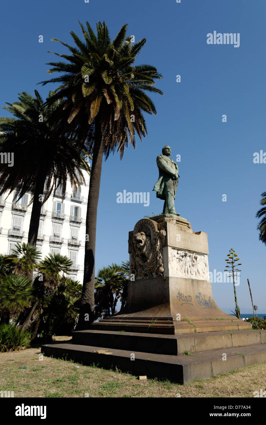 Naples. Italy. View of the statue monument dedicated to Giovanni ...
