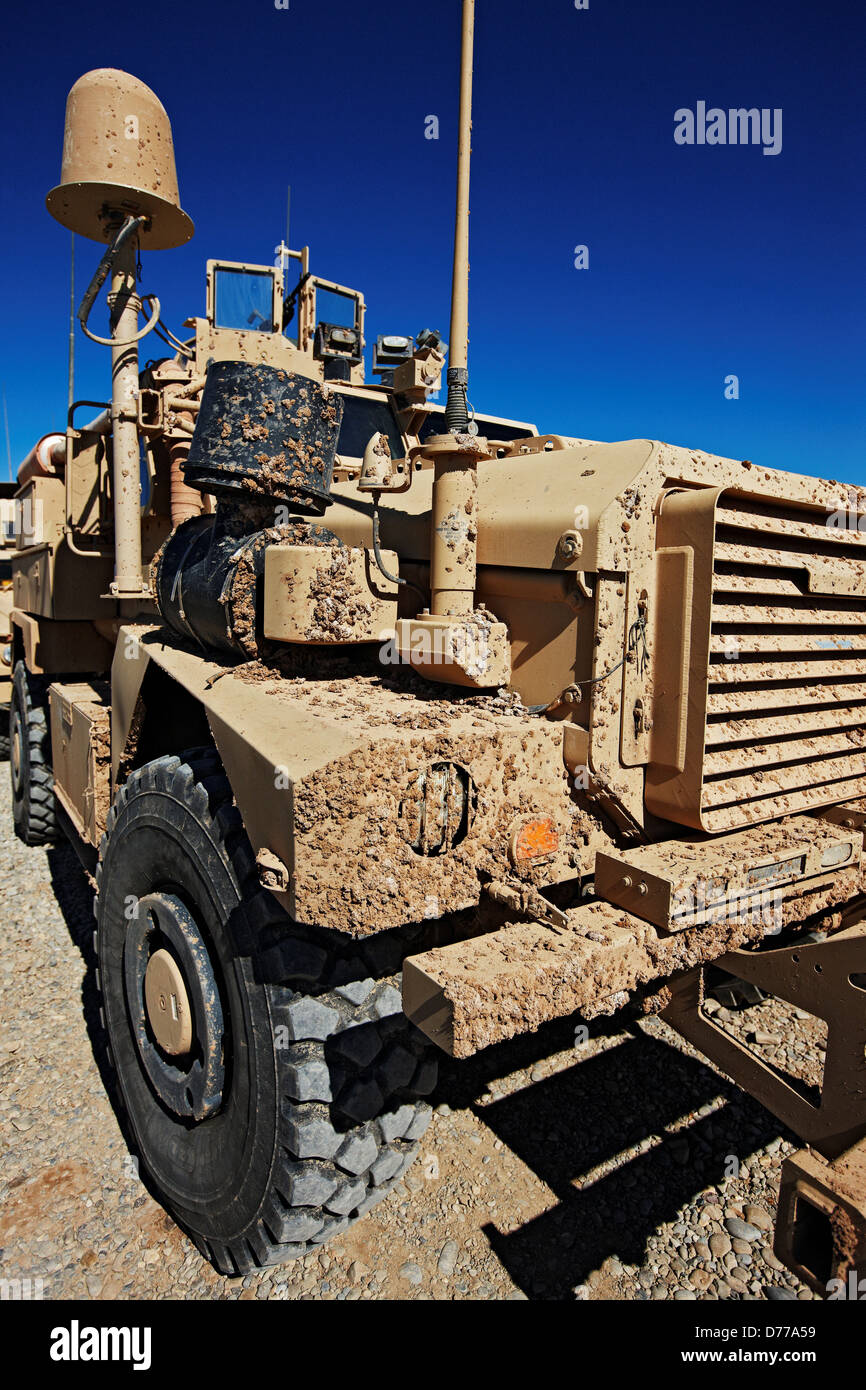 Mud Covered MRAP or Mine Resistant Ambush Protected Vehicle U.S Marine Corps Forward Operating ...