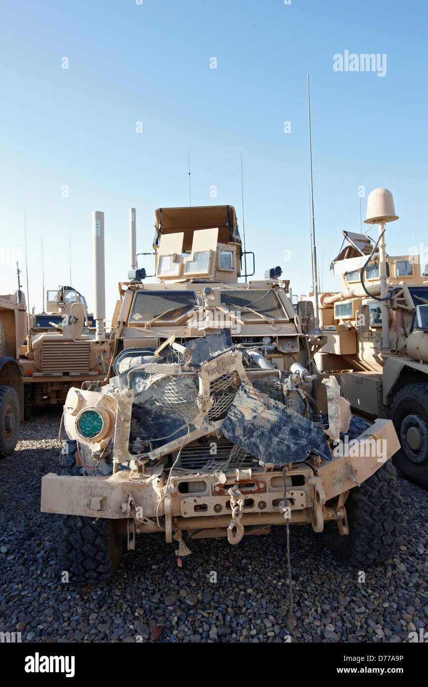 Remnants M-ATV or Mine Resistant Ambush Protected All Terrain Vehicle After Striking Improvised ...
