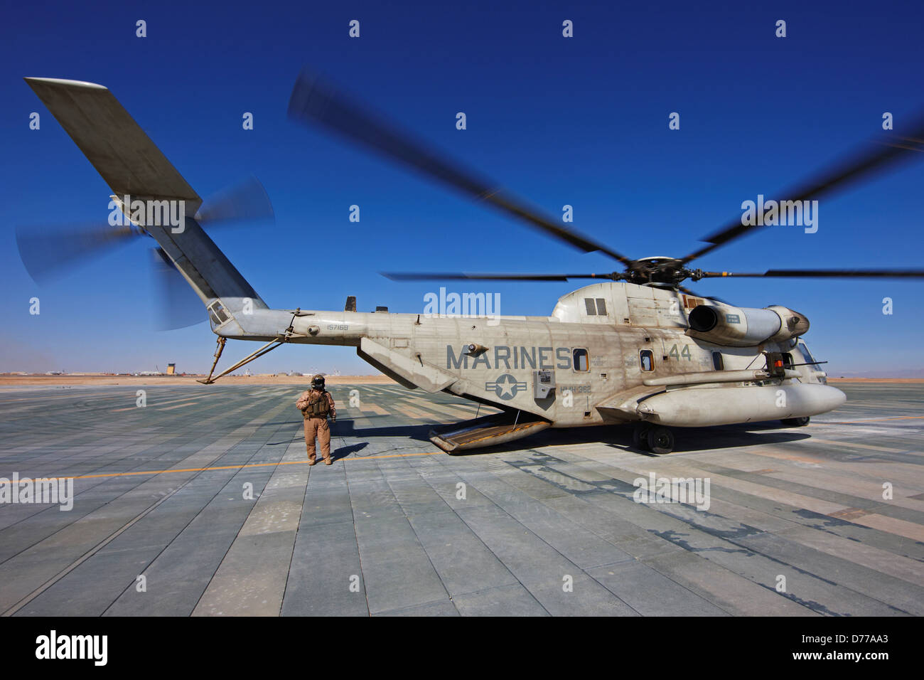 A CH-53D Sea Stallion Helicopter At Air Field at Camp Bastion Large ...