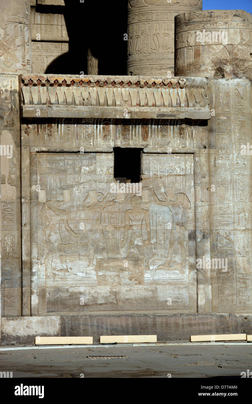 SMALL CHAPEL PAINTED URAEUS LINTEL KOM OMBOTEMPLE EGYPT 09 January 2013 ...