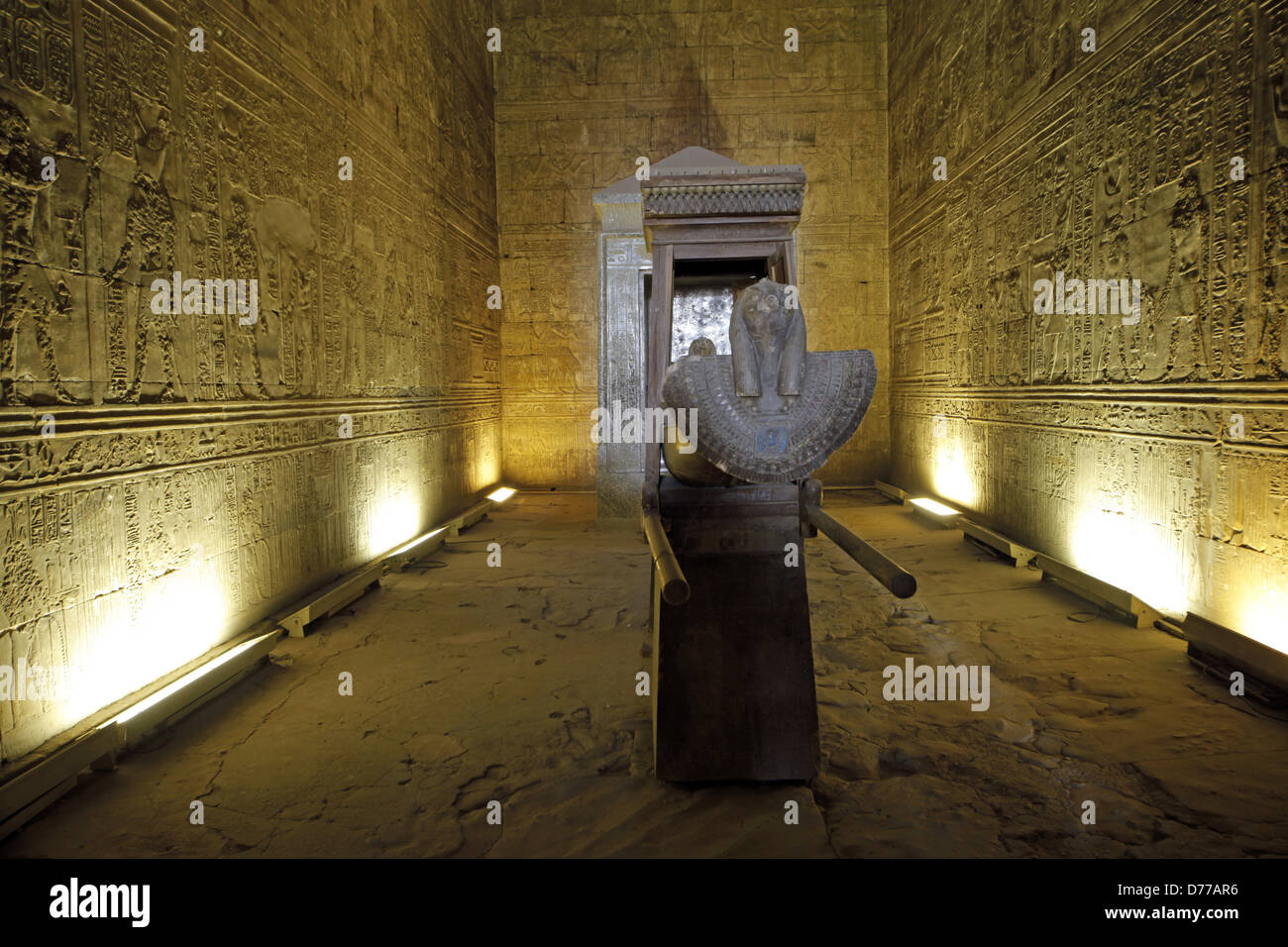 BARQUE REPLICA CHAMBER SHRINE TEMPLE OF HORUS EDFU EGYPT 09 January ...