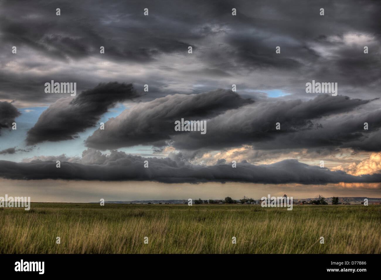 Scud Clouds in Wave Formation Over Plains High Dynamic Range Image ...