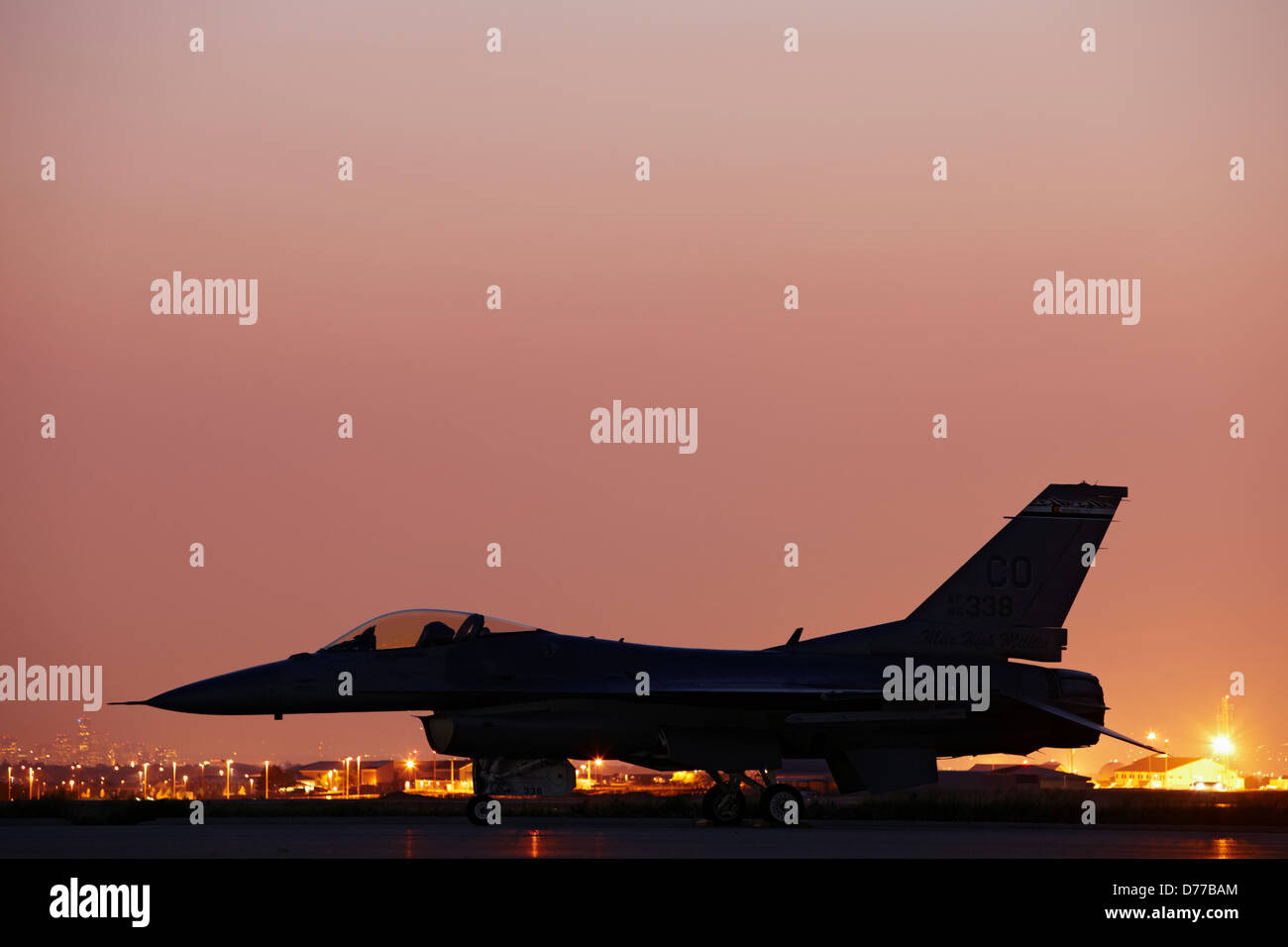 F-16 at Sunset Stock Photo - Alamy