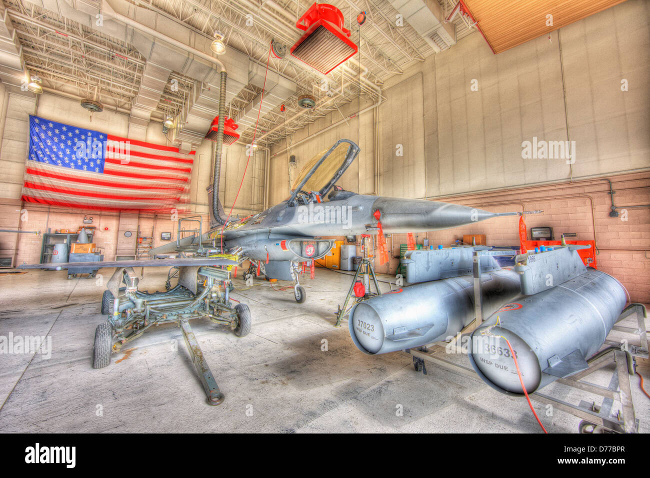 F-16 During Maintenance High Dynamic Range or HDR Image Stock Photo - Alamy