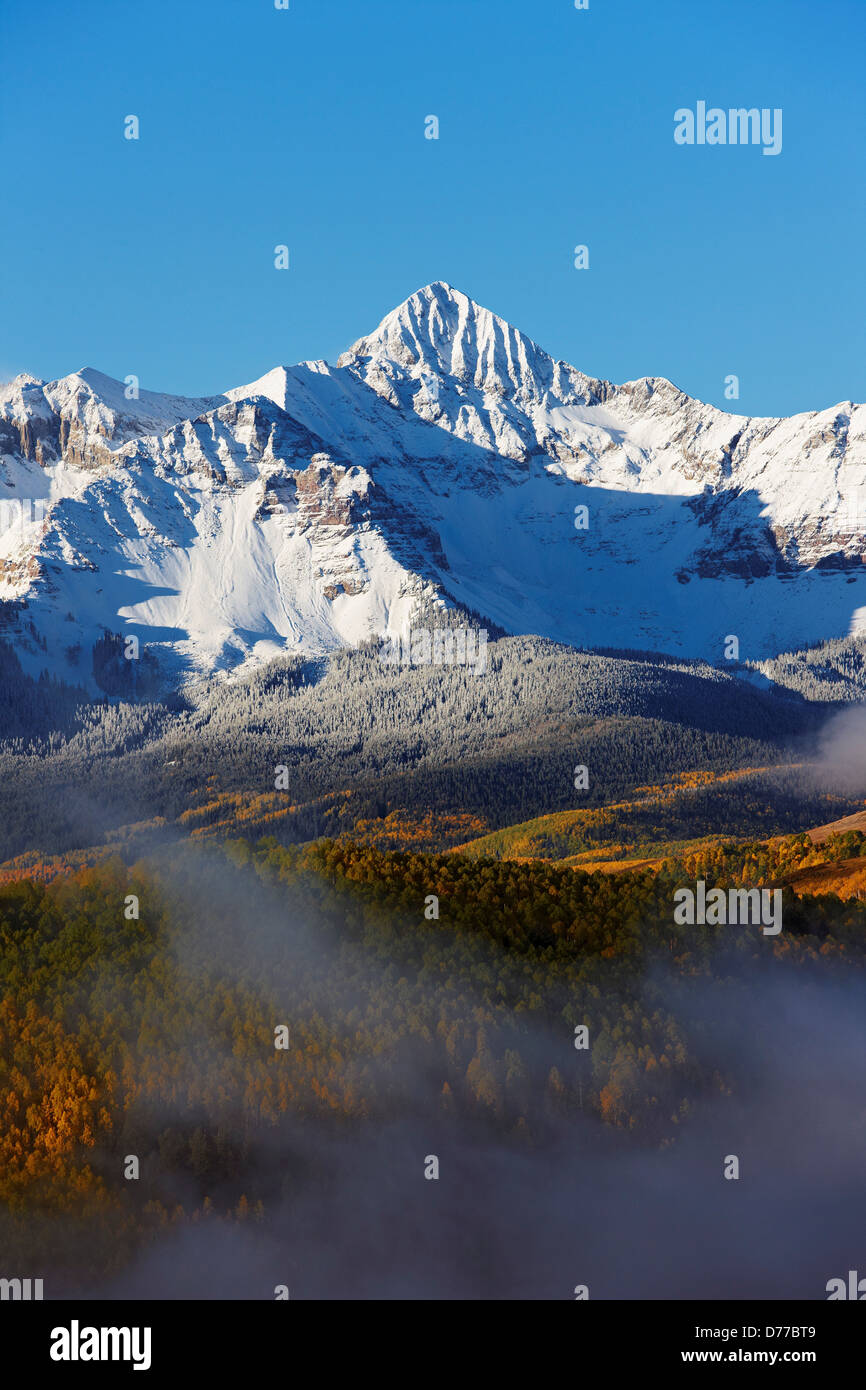 Aerial View Wilson Peak Clouds Changing Fall Colors Stock Photo - Alamy