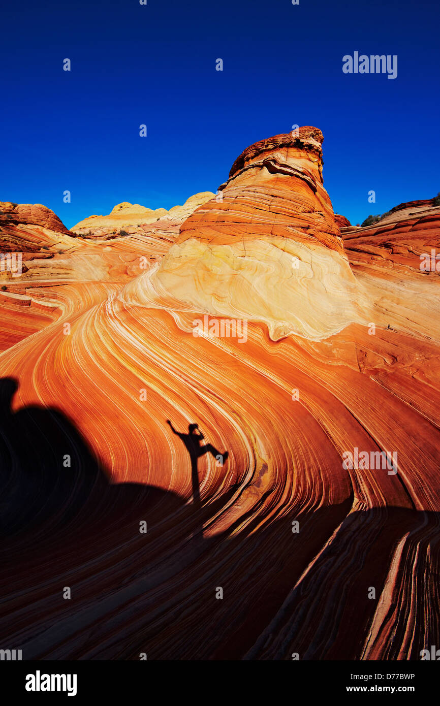 Shadow Man at Wave Stock Photo - Alamy