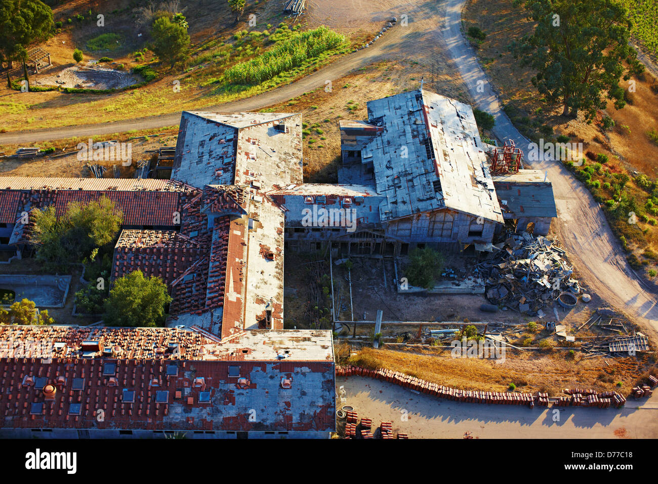 Aerial View Abandoned Burned Ranch House Stock Photo - Alamy