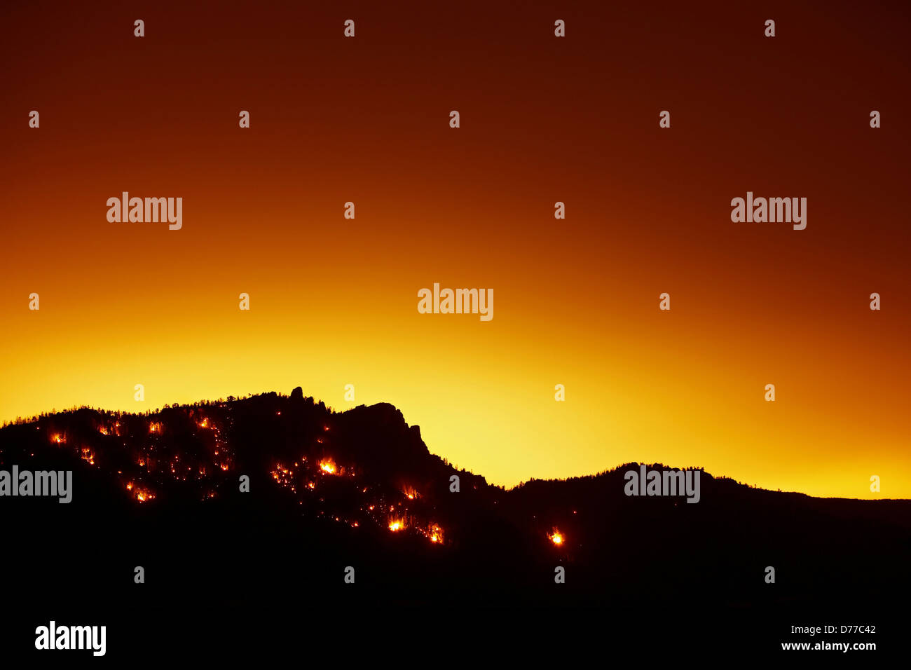 Night View Wildfire Stock Photo - Alamy