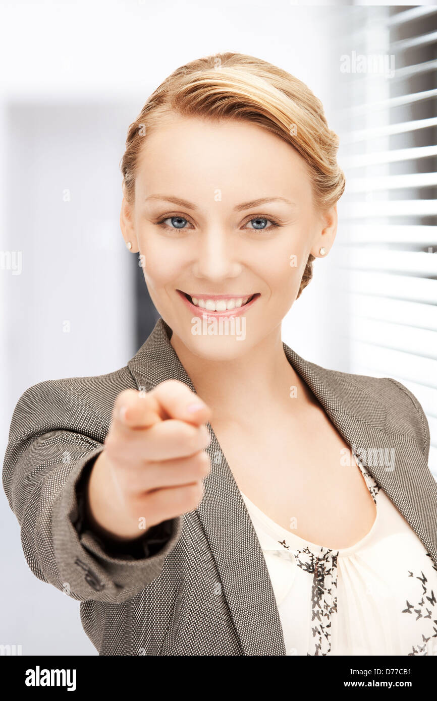 businesswoman pointing her finger Stock Photo - Alamy