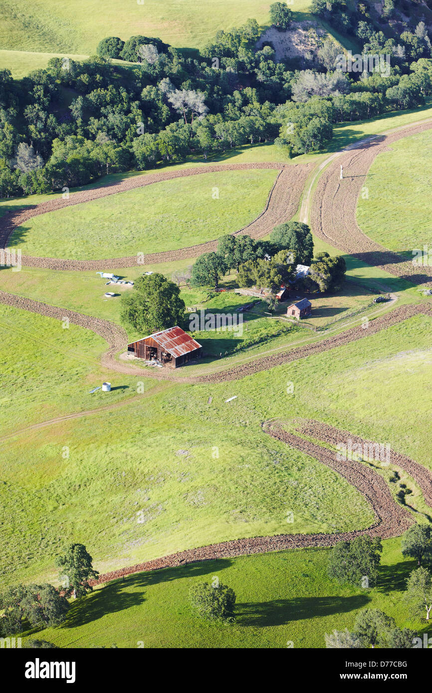 Aerial view small ranch California Stock Photo - Alamy